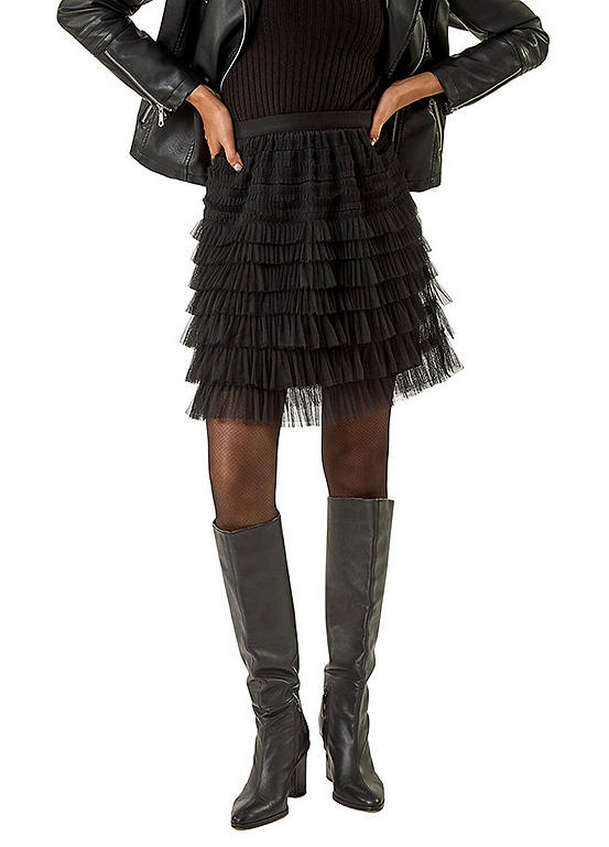 Roman Mesh Layered Mini Skirt | Freemans