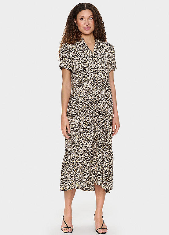 Saint Tropez Leopard Print Midi Dress | Freemans
