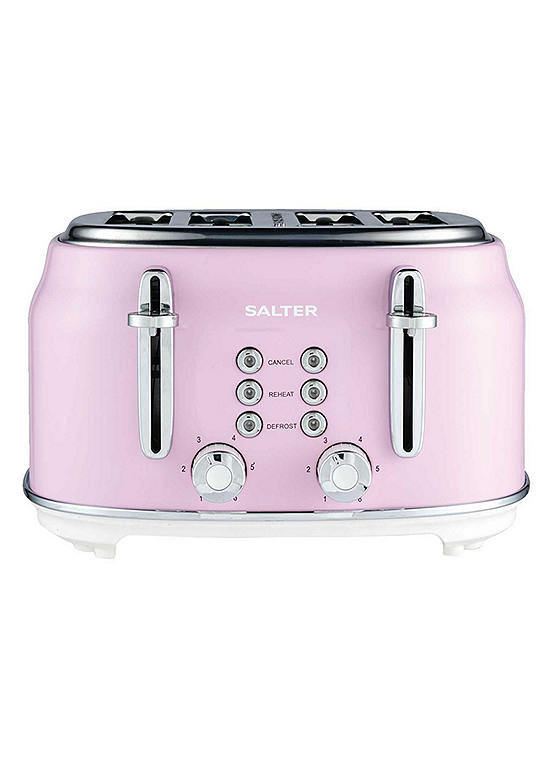 Salter Retro 4 Slice Toaster - Pink | Freemans