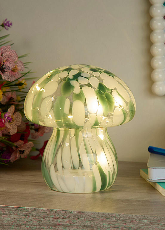 Searchlight Green Confetti LED Mushroom Lamp | Freemans