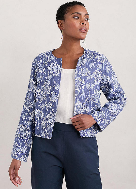 Seasalt Cornwall Blue Country Lane Linen Jacket | Freemans