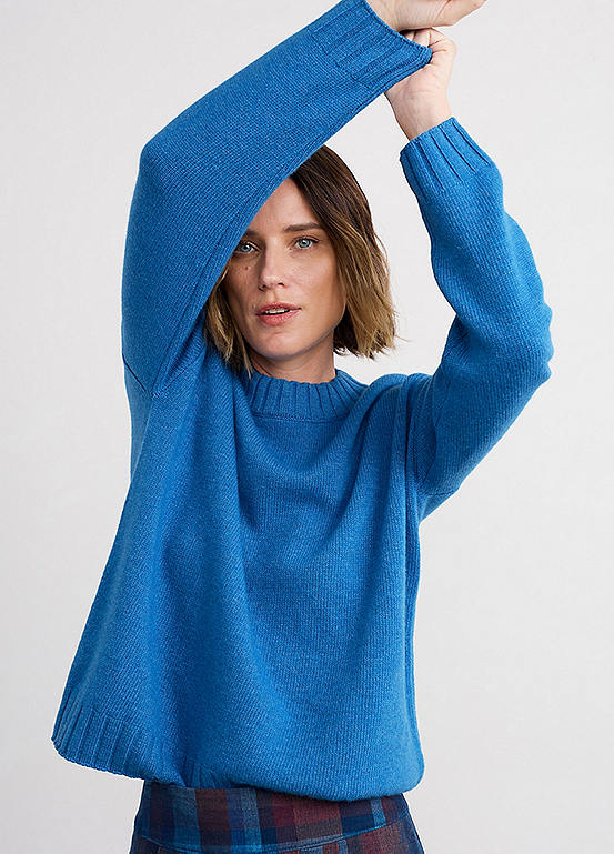 Seasalt Cornwall Blue Evening Bay Crew Neck Jumper | Freemans
