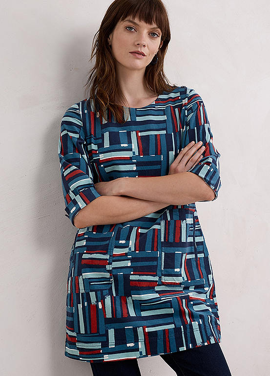 Seasalt Cornwall Blue Port Gaverne Needlecord Tunic | Freemans