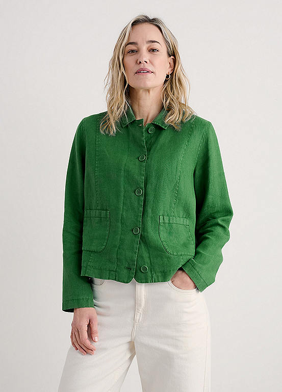 Seasalt Cornwall Green Arame Linen Jacket | Freemans