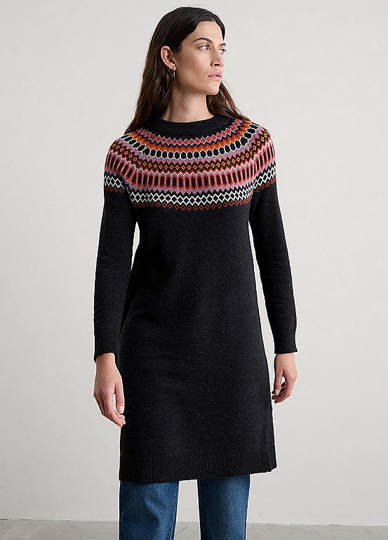 Seasalt Cornwall Multi Bird Ring Fair Isle Knitted Dress | Freemans