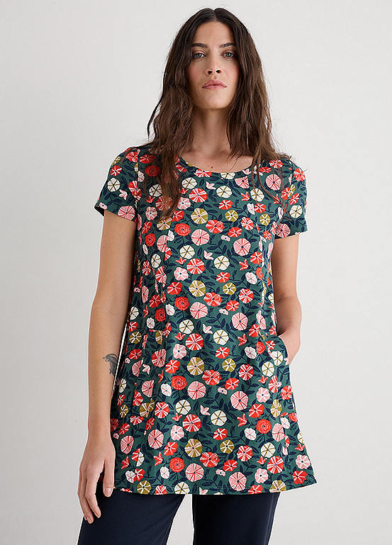 Seasalt Cornwall Multi Screenprint Jersey A-Line Tunic | Freemans