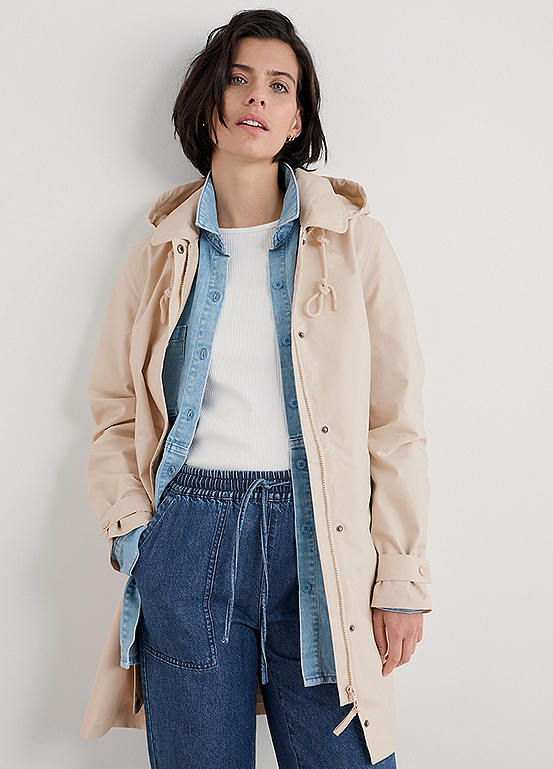 Seasalt Cornwall Natural Cloudburst Waterproof Mac Coat | Freemans
