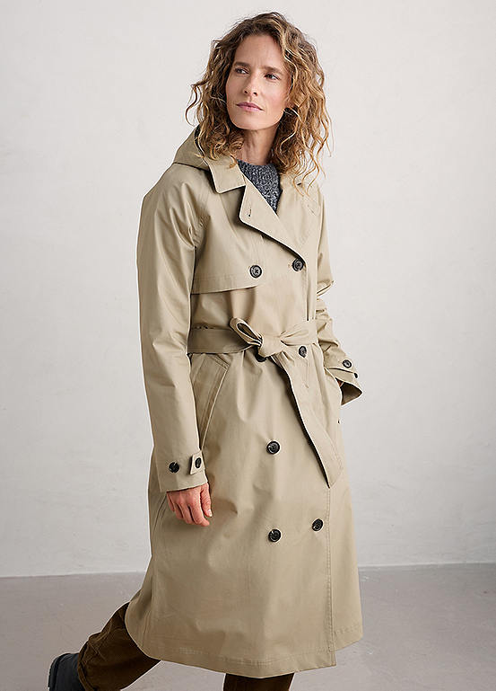 Seasalt Cornwall Natural Penweathers Waterproof Trench Coat | Freemans