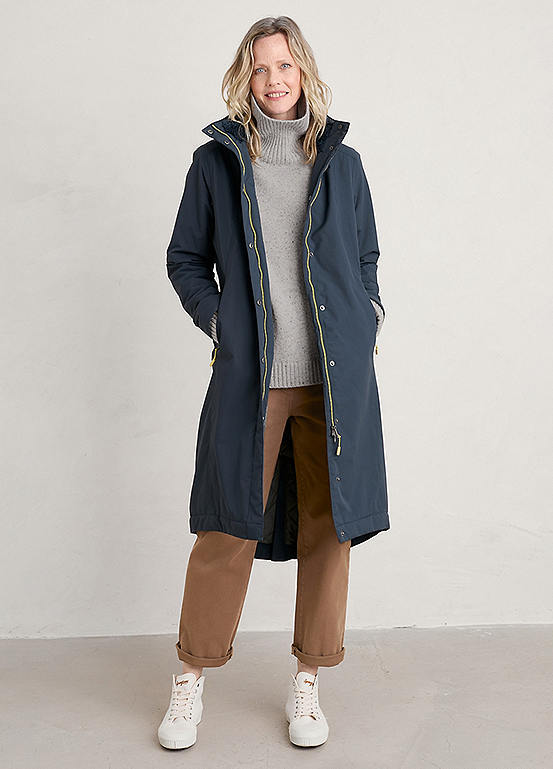 Seasalt Cornwall Navy Janelle Raincoat | Freemans