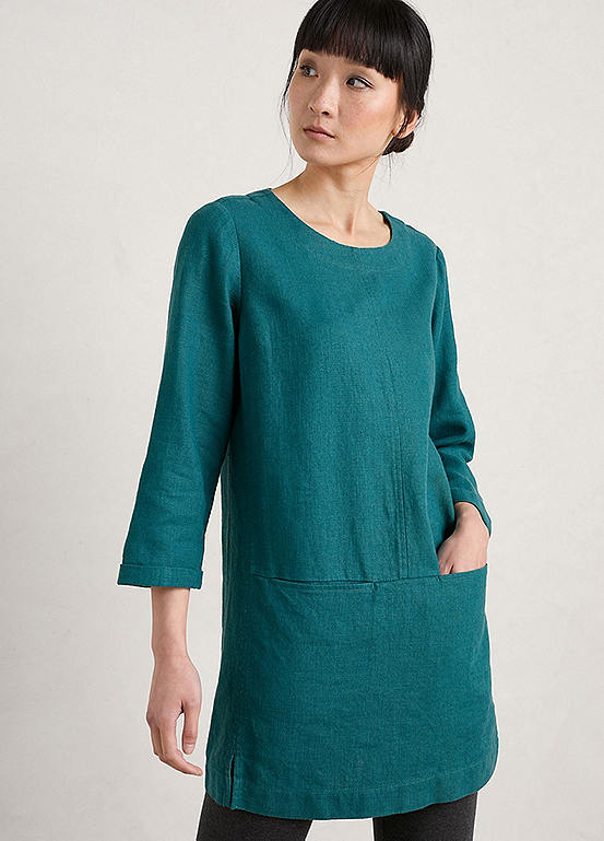 Seasalt Cornwall Teal St Agnes Clay Ramie Blend Tunic | Freemans