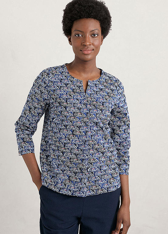 Seasalt Cornwall Watercolour Sketch Top Blue | Freemans