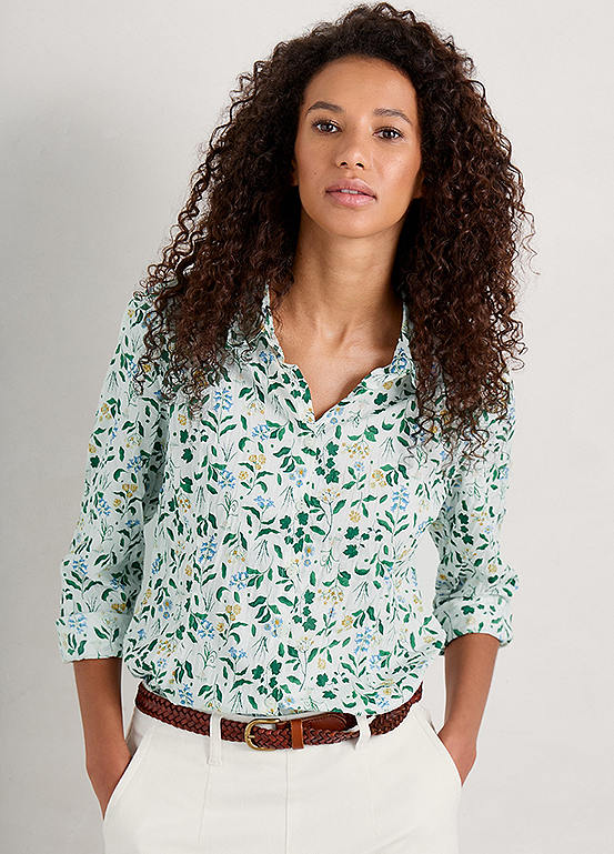 Seasalt Cornwall White Larissa Long Sleeve Printed Shirt | Freemans