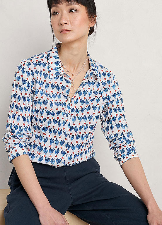 Seasalt Cornwall White Larissa Organic Cotton Shirt | Freemans
