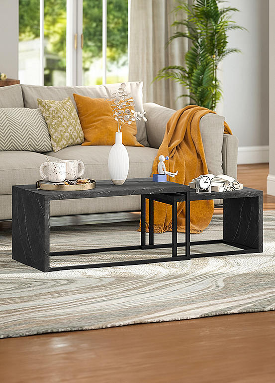 Set of 2 Grey Marble Coffee Tables | Freemans