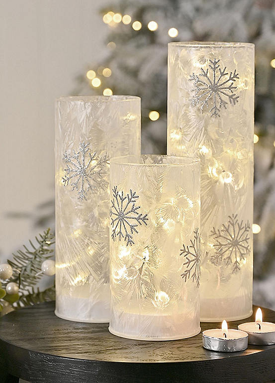 Snowflake LED Light Tube - Medium | Freemans