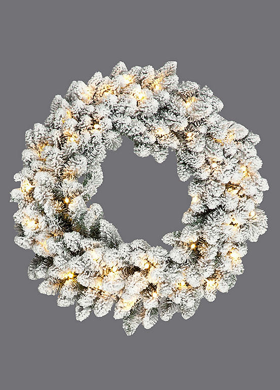 Snowtime 60cm Pre-Lit Snowshoe Wreath | Freemans