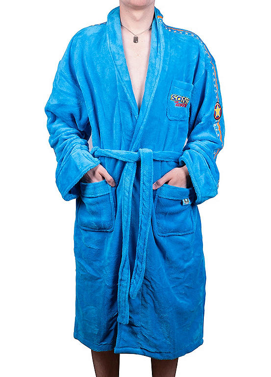 Sonic The Hedgehog Go Faster Blue Adult Dressing Gown | Freemans