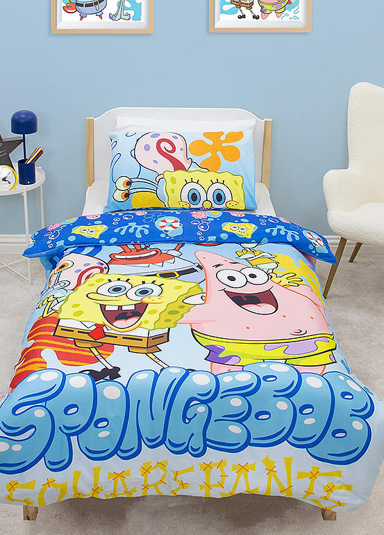 SpongeBob SquarePants Squared Reversible Single Duvet Cover Set | Freemans