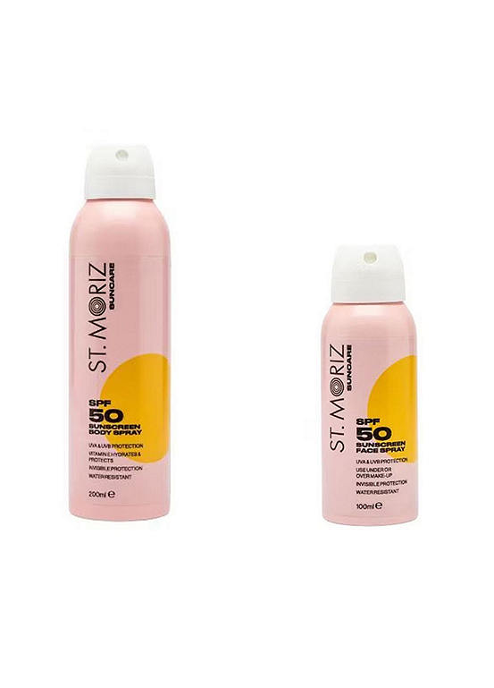St Moriz SPF50 Face & Body Sunscreen Spray Duo | Freemans