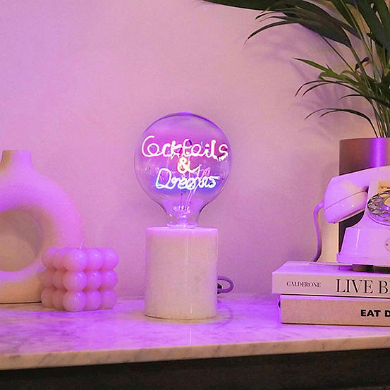 Steepletone LED Filament Text Light Bulb Cocktail Dreams | Freemans