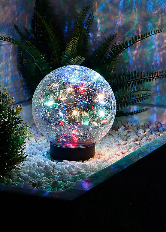 Streetwize Crackle Glass Sphere Fairy LED Solar Stake Light | Freemans