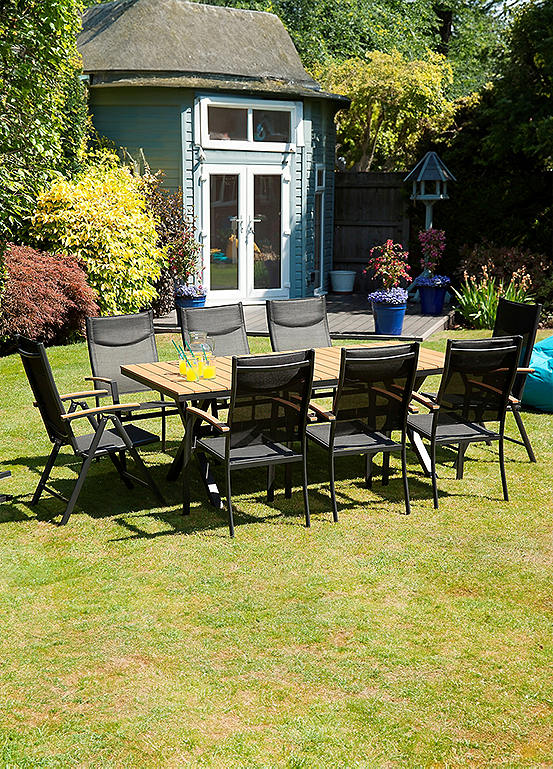 Suntime Venice 2m Table & 8 Armchair Dining Set | Freemans