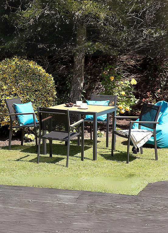 Suntime Venice 90cm Table & Stacking Chair Dining Set | Freemans