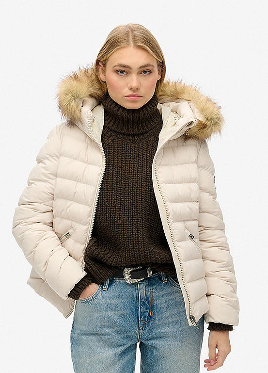 Superdry Fuji Faux Fur Hood Padded Jacket | Freemans