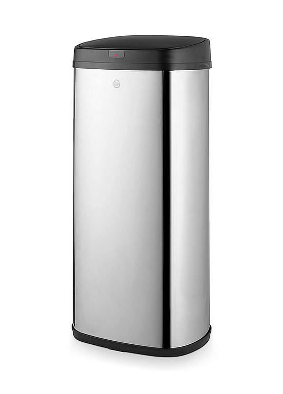 Swan 50L Square Sensor Bin - Black | Freemans