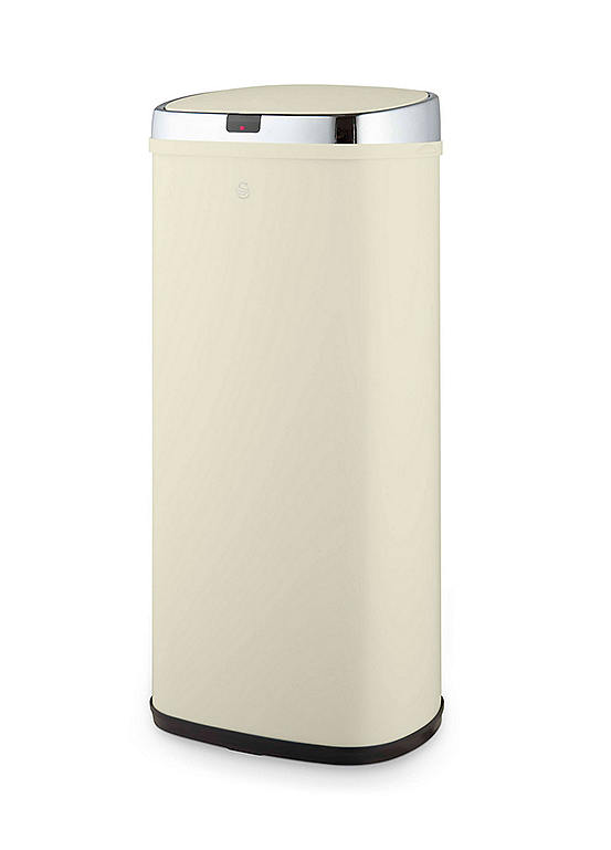 Swan 50L Square Sensor Bin - Cream | Freemans