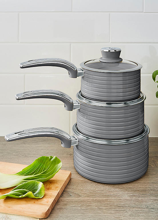 Swan Retro 3 Piece Saucepan Set | Freemans