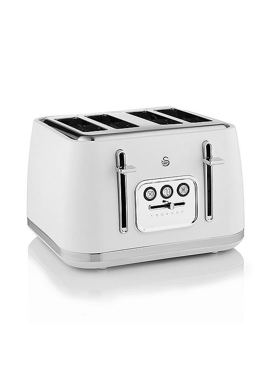 Swan Serenity ST19024WHT 4 Slice Toaster with 6 Browning Levels - White ...