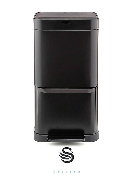 Swan Stealth Dual Recycling Sensor Bin - Retainer Ring, Iron Body, 70L ...