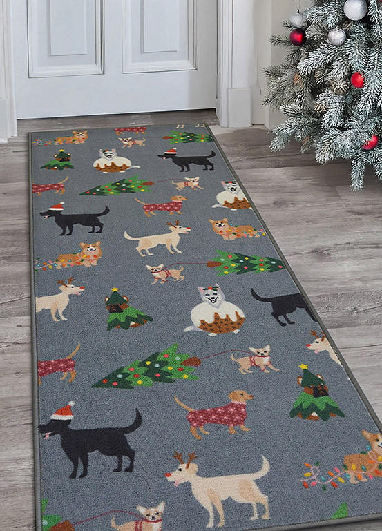 The Homemaker Rugs Collection Christmas Dogs Runner | Freemans