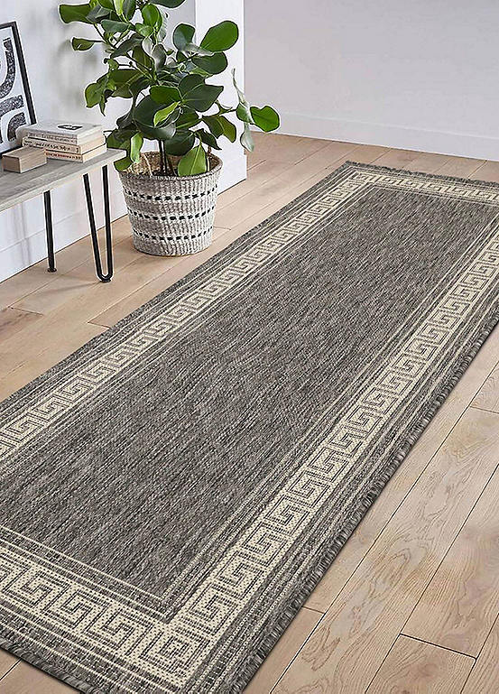 The Homemaker Rugs Collection Gel Backed Greek Key Runner | Freemans