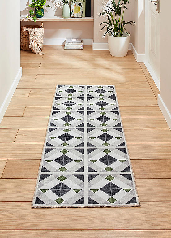 Think Rugs Victoria Tile Runner | Freemans
