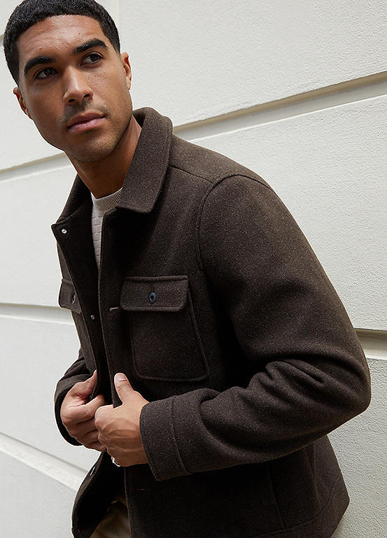 Threadbare Brushed Button Up Shacket | Freemans