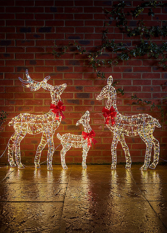 Three Kings OpaLight Deer Family LED Set | Freemans