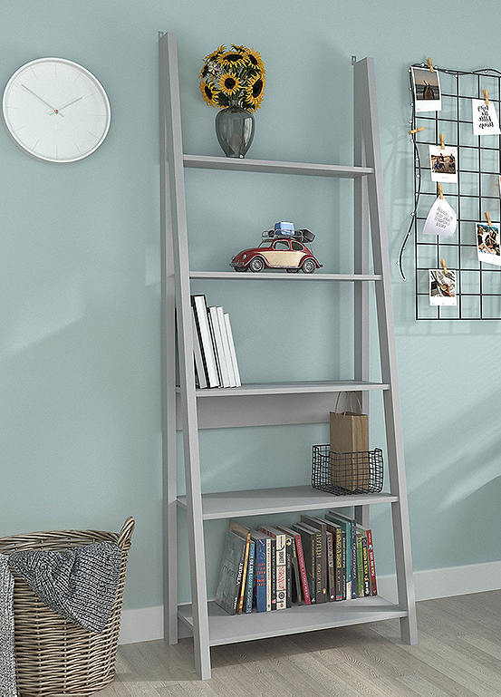 Tiva Grey Ladder Bookcase | Freemans