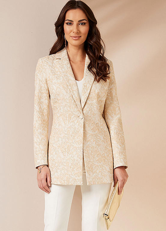 Together Gold Jacquard Tailored Jacket | Freemans