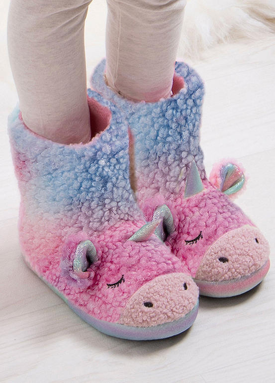 Totes Kids Unicorn Boot Slippers | Freemans