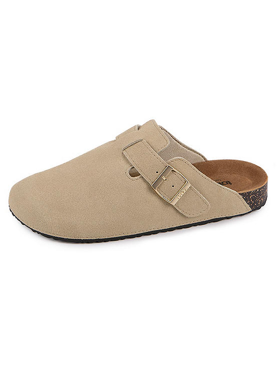 Totes Sand Suede Clogs | Freemans