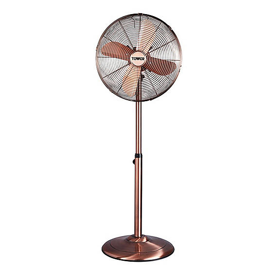 Tower 16-Inch Pedestal Fan - Copper | Freemans