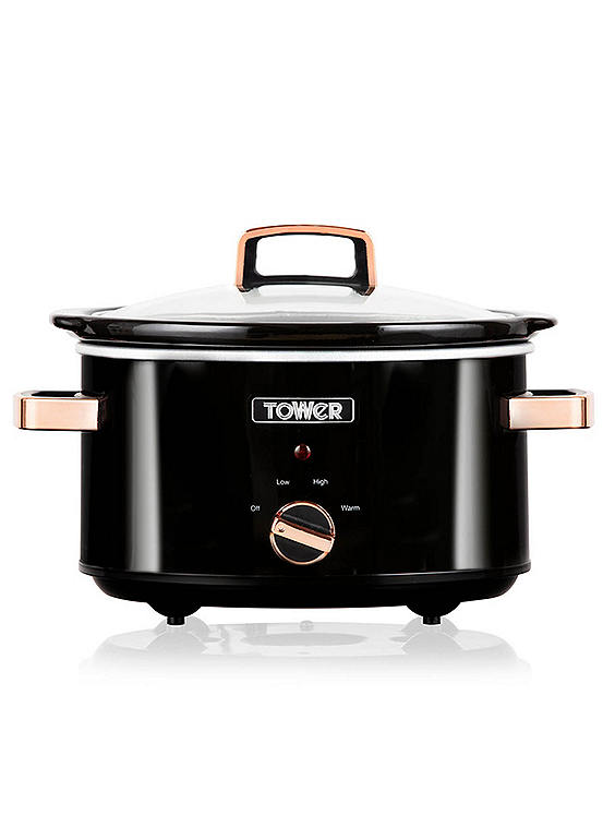 Tower 3.5L Slow Cooker - Black & Rose Gold | Freemans