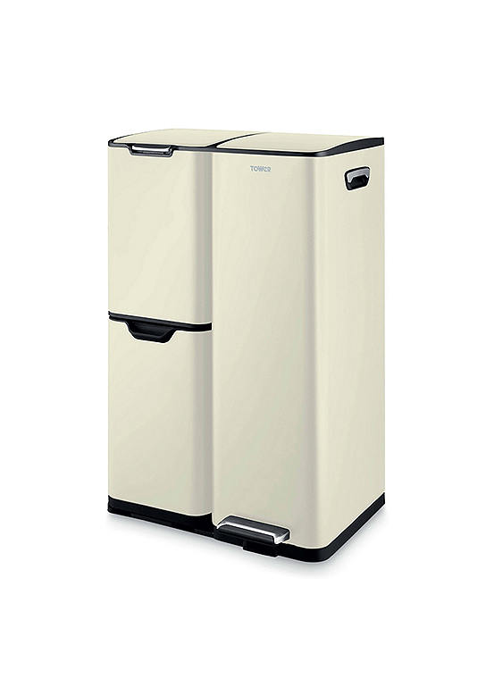 Tower 60L Recycling Pedal Bin - Cream | Freemans