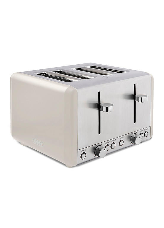 Tower Cavaletto 4-Slice Toaster T20051MSH - Latte & Chrome | Freemans