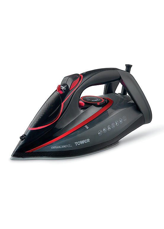 Tower T22032RED Steam Iron with Ceraglide XL Ceramic Soleplate, 350ml ...