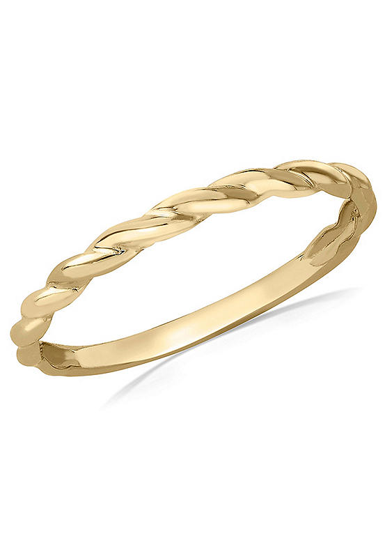 Tuscany Gold 9ct Yellow Gold Twist Band Stack Ring | Freemans