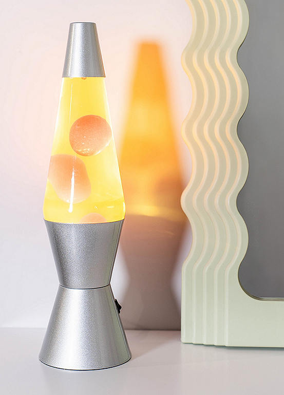 ValueLights Razzo Yellow & Red LED Motion Lava Lamp with Silver Base ...