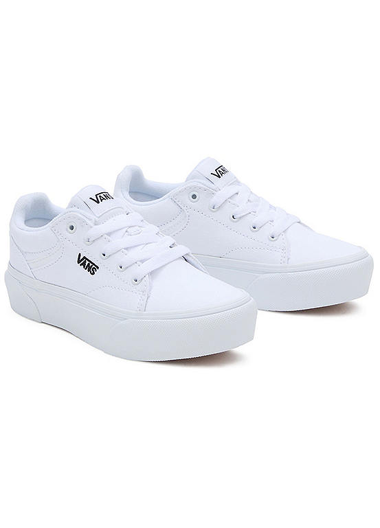 Vans Black & White Girls Seldan Platform Trainers | Freemans
